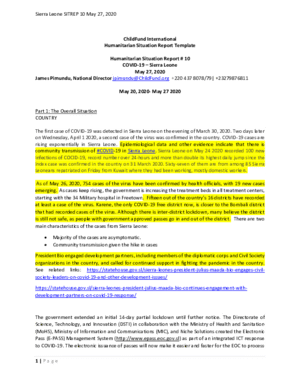 2020-05-27-SierraLeone-COVID19-Sitrep.pdf - ChildFund Alliance