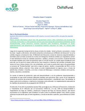 BO_Coronovirus_SitRep_5.pdf - ChildFund Alliance