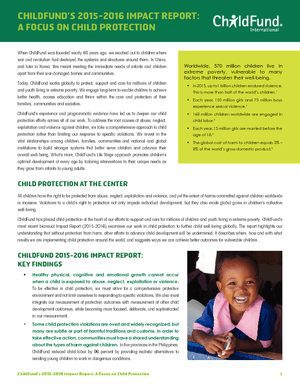 Impact Report: a focus on child protection - ChildFund Alliance