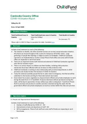 KH_Coronavirus_SitRep_5.pdf - ChildFund Alliance