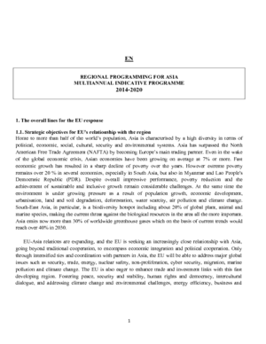 EU Asia Multi-Annual Indicative Programme 2014-2020 - ChildFund Alliance