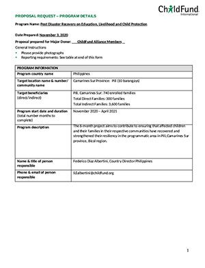 Philippines – Super Typhoon Rolly (Goni) Emergency Response Plan – Nov ...