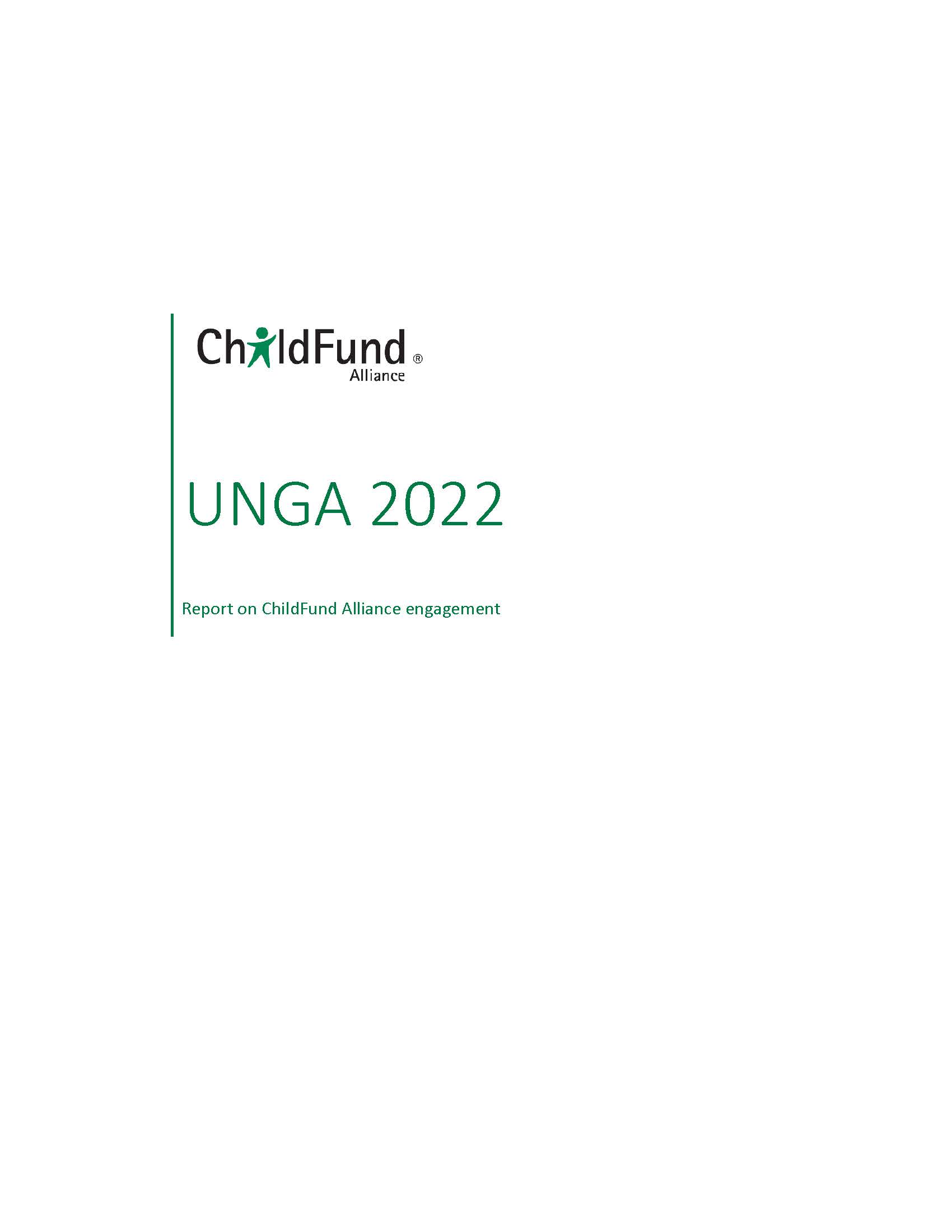 UNGA Report 2022 - ChildFund Alliance